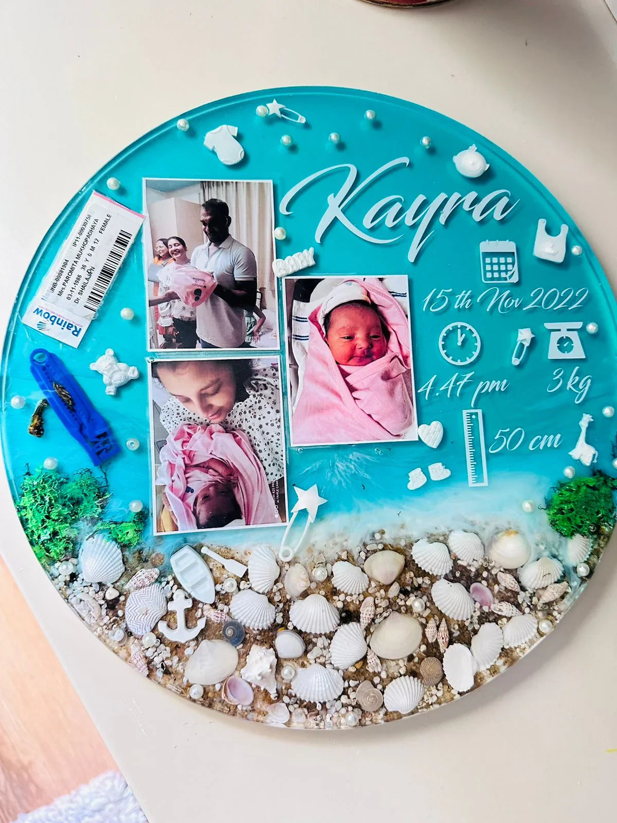 Moments Forever: My Baby’s Birth Story in a Resin Frame